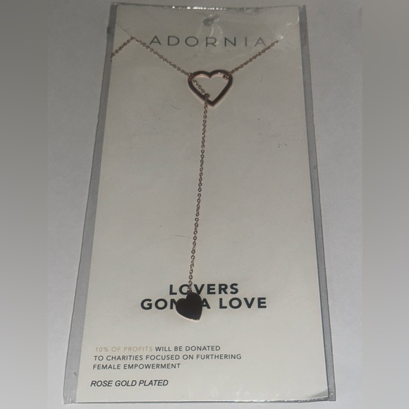 adornia | Jewelry | Adornia Heart Slide Through Lariat Necklaces | Poshmark